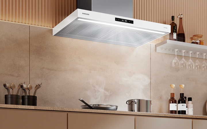 Bespoke Smart Wall Mount Range Hood 36" in Stainless Steel with White ...