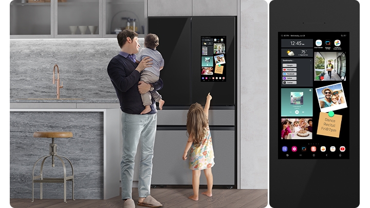 Bespoke Counter Depth 4-Door French Door Refrigerator (23 cu. ft.) with Family Hub™ in White ...