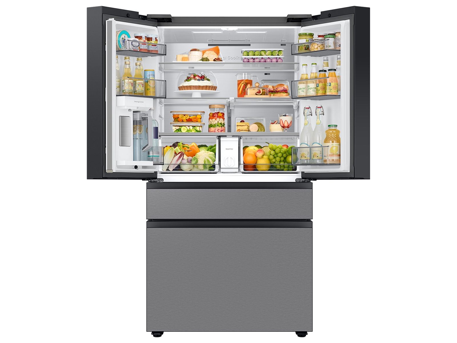 Bespoke 29 cu. ft. 4-Door French Door Refrigerator with Inner Beverage ...