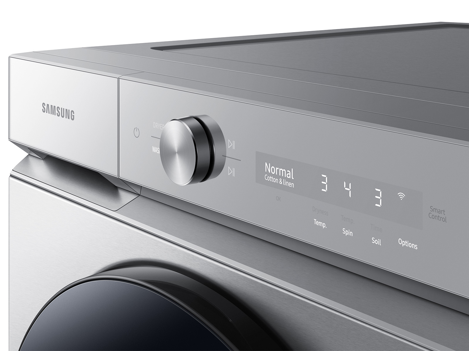 Silver Steel Smart Washer 8700 | Bespoke | Samsung US