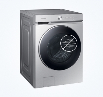 Silver Steel Smart Washer 8700 | Bespoke | Samsung US