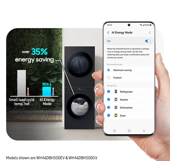 Bespoke Large Capacity AI Laundry Hub™ Single Unit Washer & Gas Dryer ...