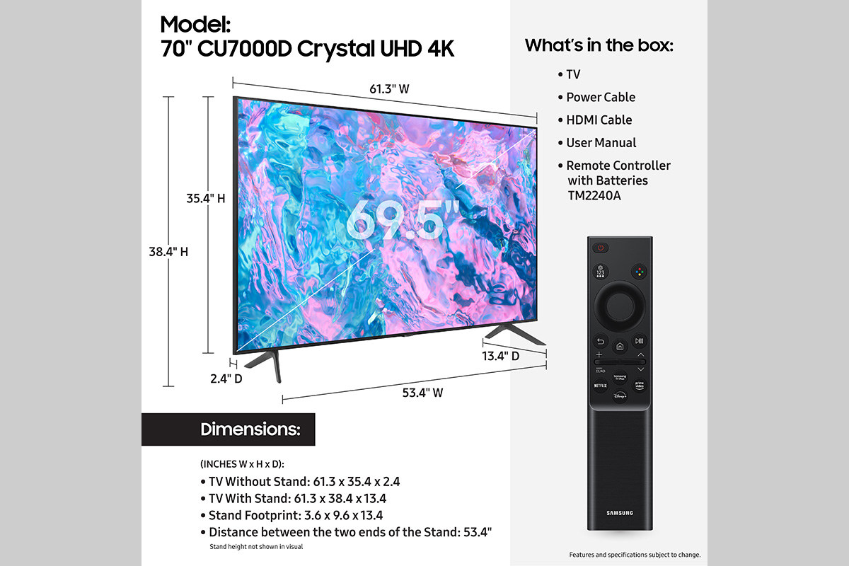 70 Class CU7000D Crystal UHD 4K Smart TV 2023 TVs 55 OFF 70 Class CU7000D Crystal UHD 4K Smart TV 2023 TVs 55 OFF