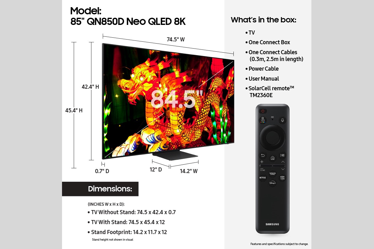 85" Class QN850D Samsung Neo QLED 8K TVs - QN85QN850DFXZA | Samsung US