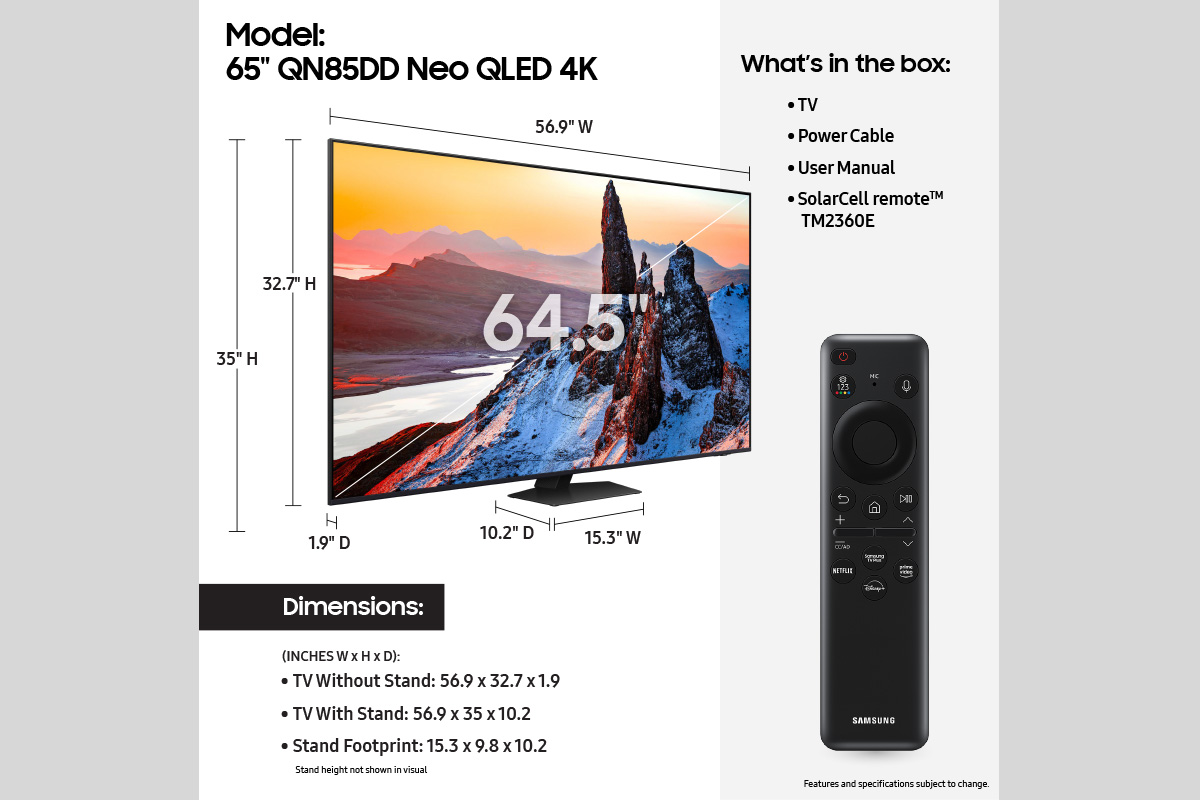 65" Class QN85DD Samsung Neo QLED 4K TVs - QN65QN85DDFXZA | Samsung US