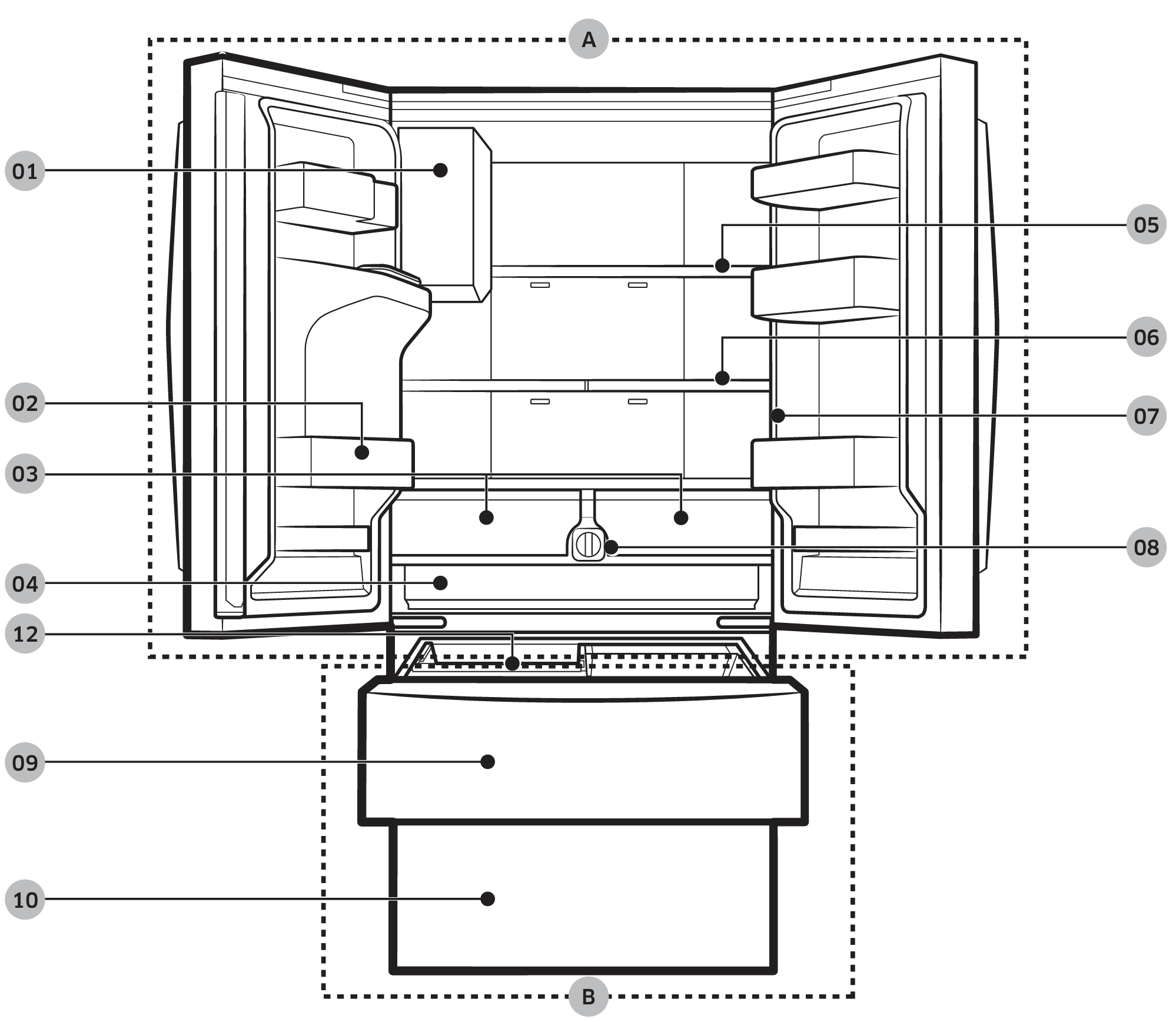 Refrigerator at a glance: RF31CG****** / RF26CG******