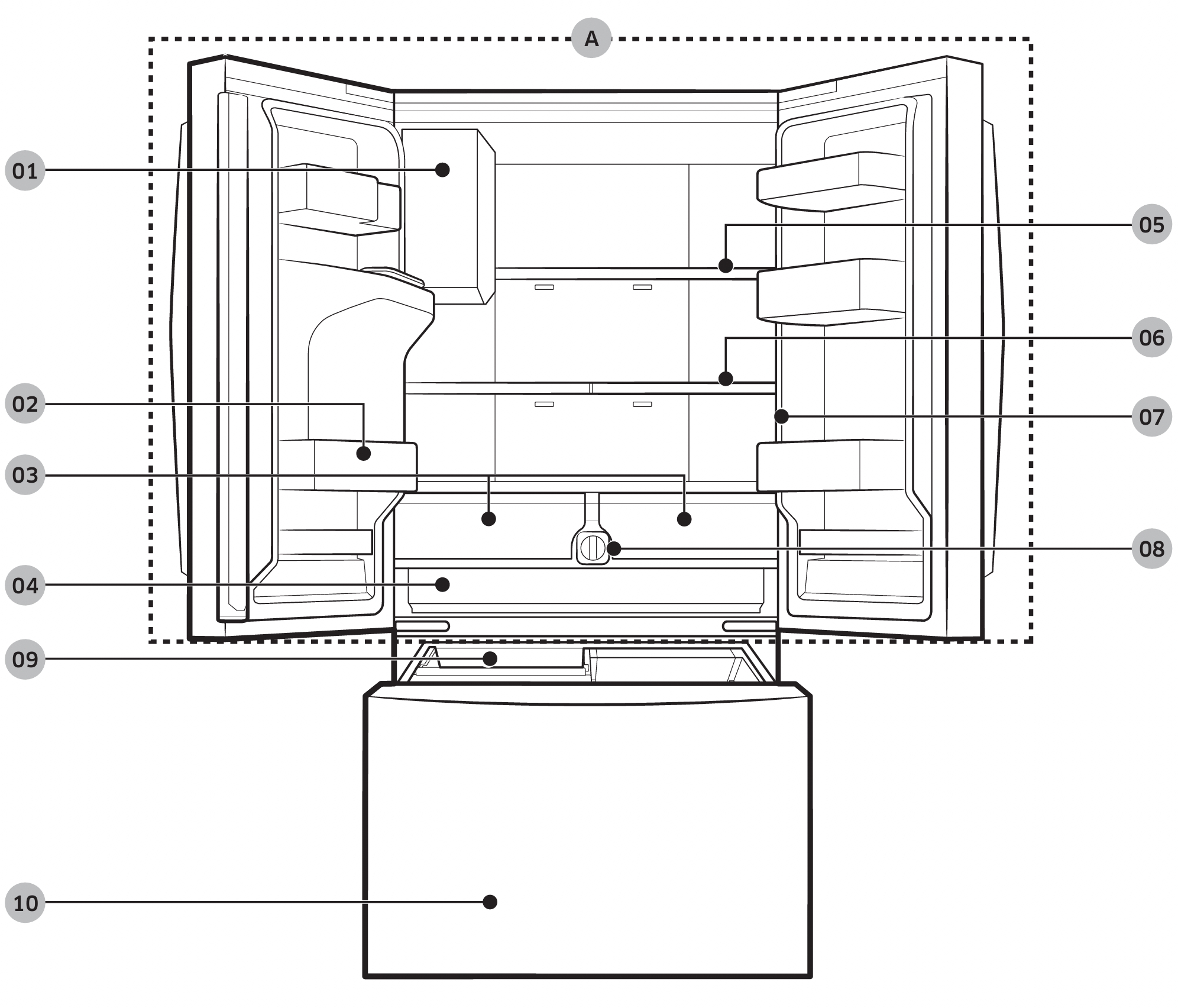 Refrigerator at a glance: RF32CG****** / RF27CG******