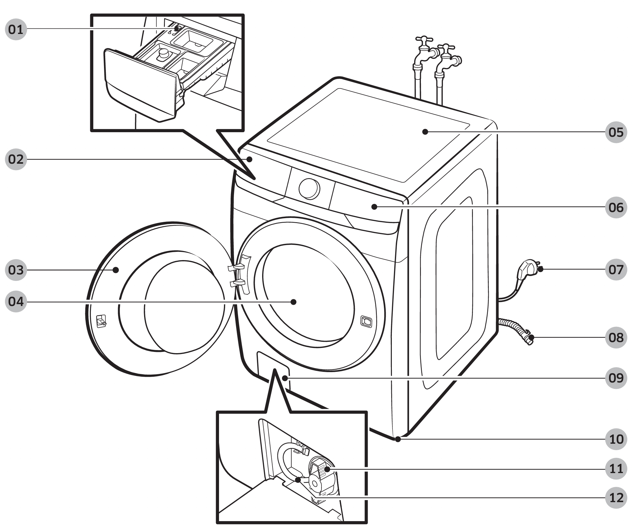 What's included and Parts supplied: WF50BG83**A*