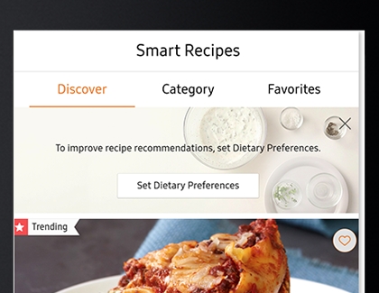 Get recipes and plan meals on your Family Hub smart fridge